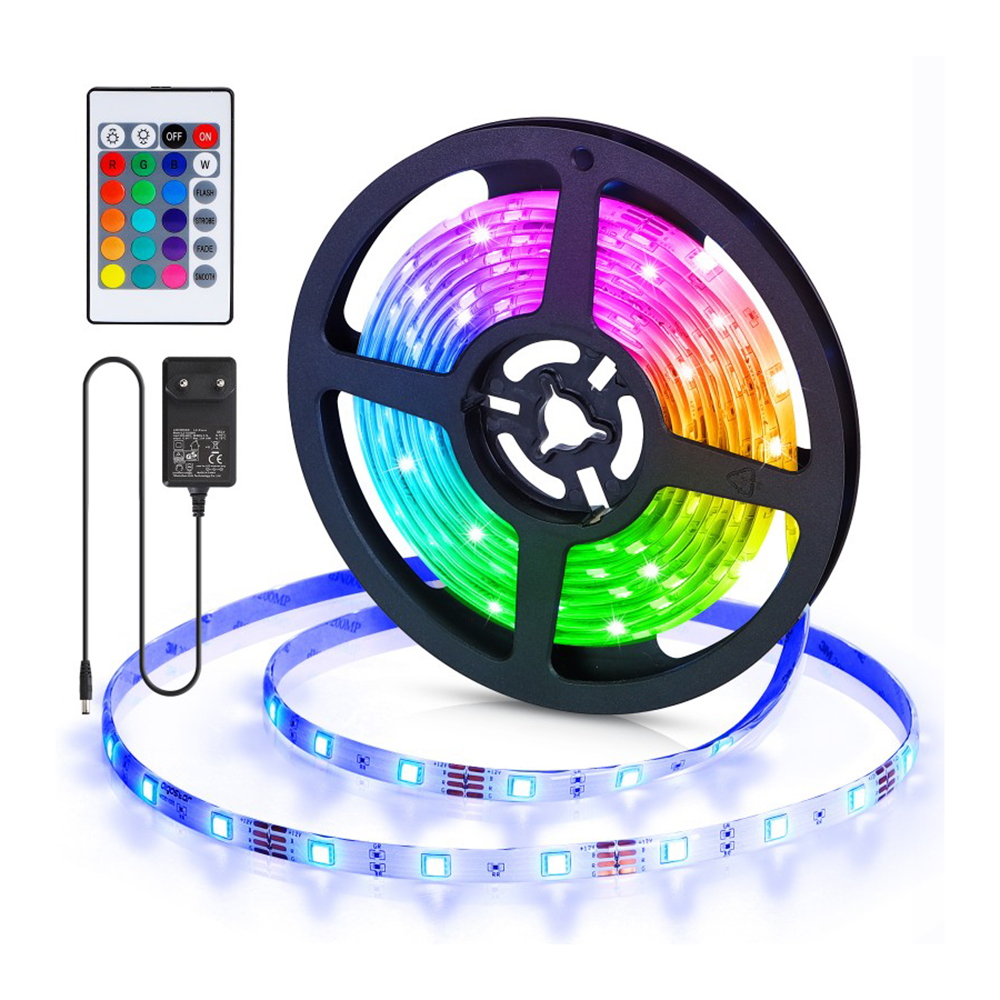 Kit Striscia Led 24V 70W SMD 5050 5 metri IP65 con telecomando RGB Wisdom