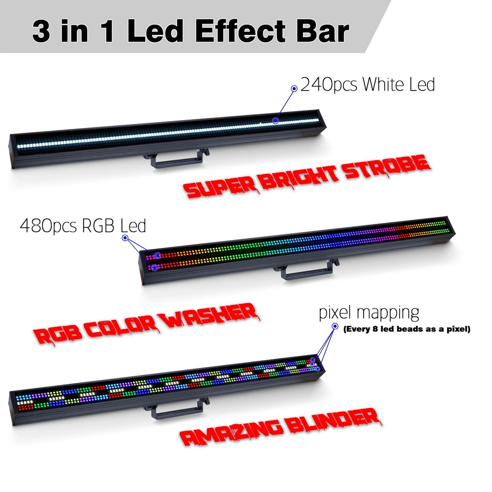 Barra Led Pixel Chris Linear 648W DMX professionale multichip atomic ...